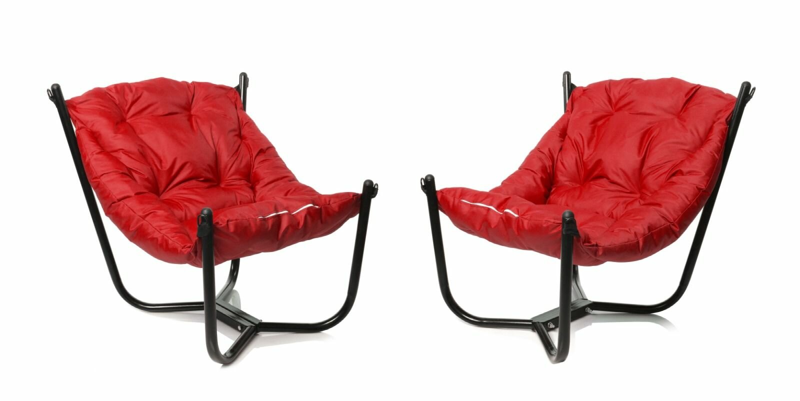 Комплект мягких кресел ЧИЛ, черное основание, красная подушка (2 шт)