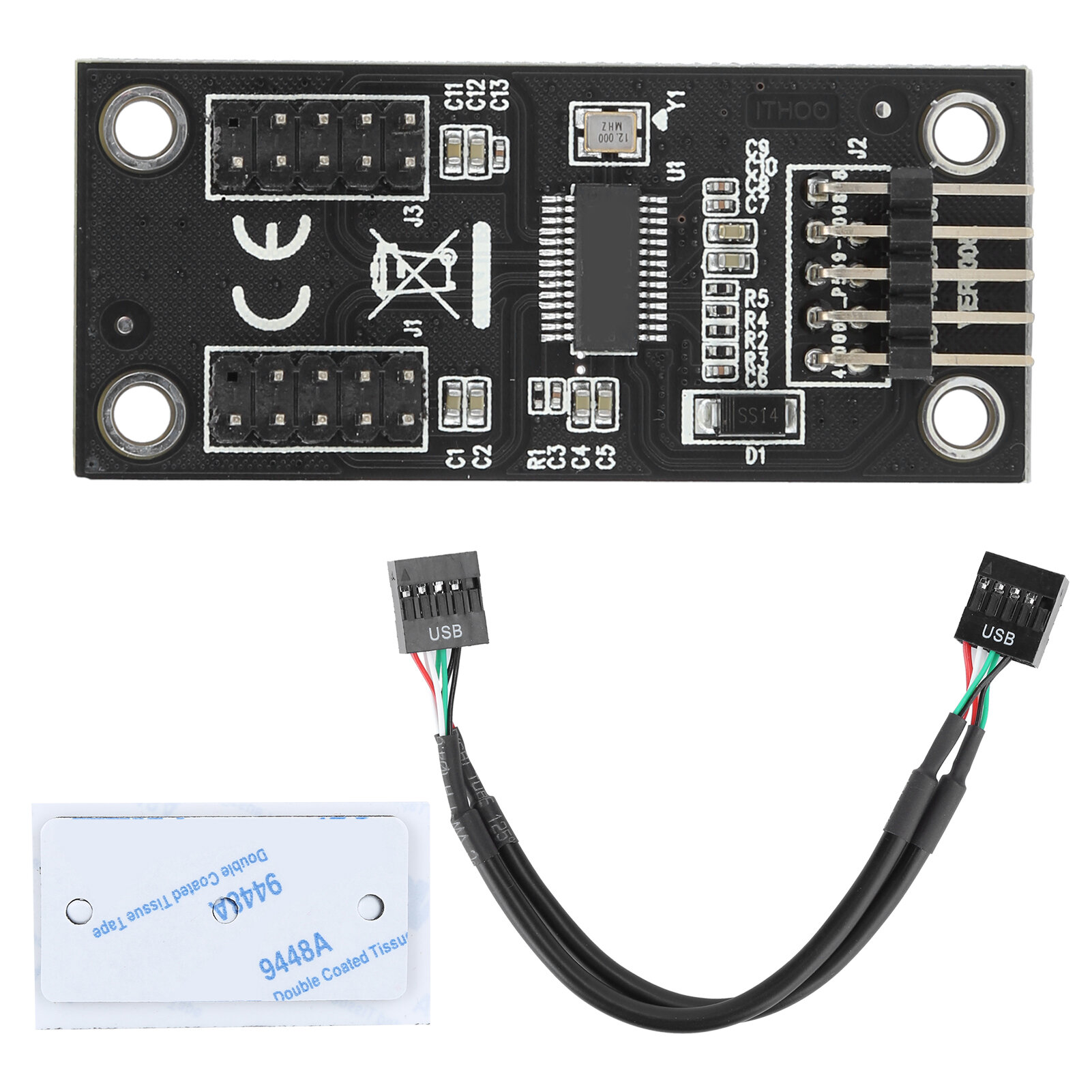 Концентратор расширения материнской платы USB 2.0 с 9-контактным разъемом для настольных ПК, компьютерный аксессуар, совместимый с системами WIN2000 и WinXP 2003