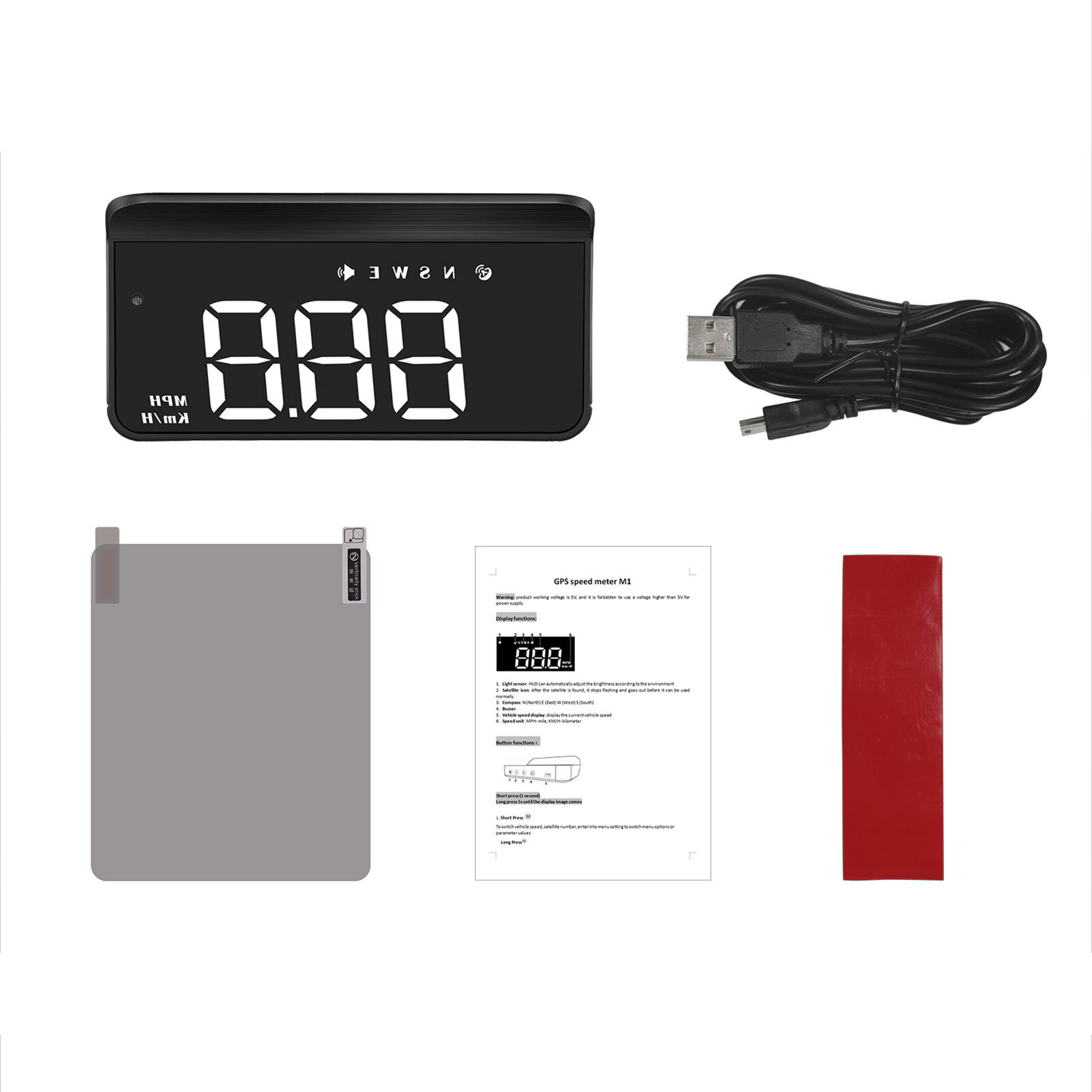 Автомобильный проекционный дисплей (HUD) 3,5 дюйма, проектор на лобовое стекло, цифровой спидометр, GPS-навигатор, предупреждение о превышении скорости, сигнализация усталости водителя.