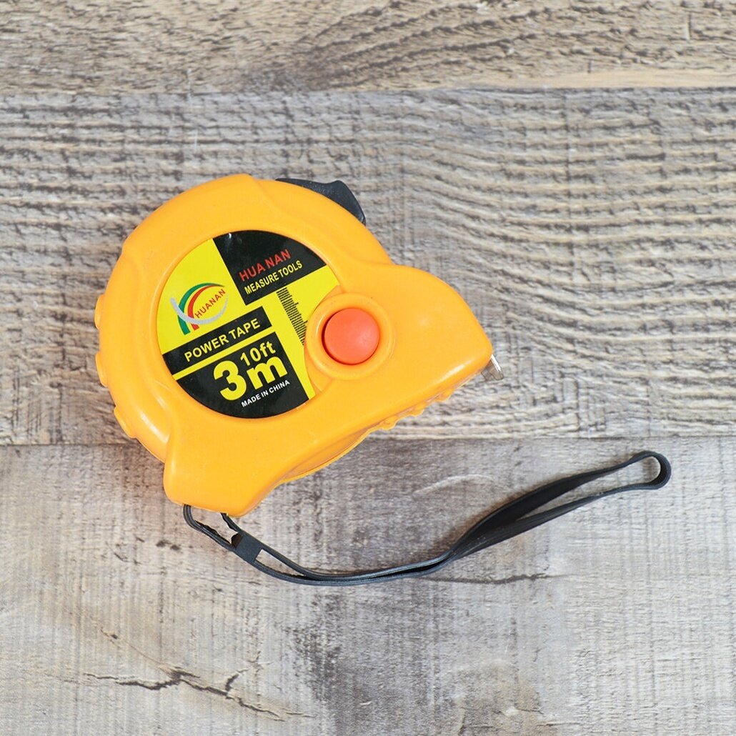 Рулетка 3м ATA HOME в пластиковом корпусе, жёлтая, надежный механизм
