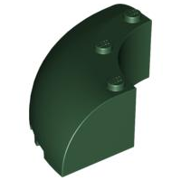 Brick, Round Corner 6 x 6 x 2 87559 Dark Green N