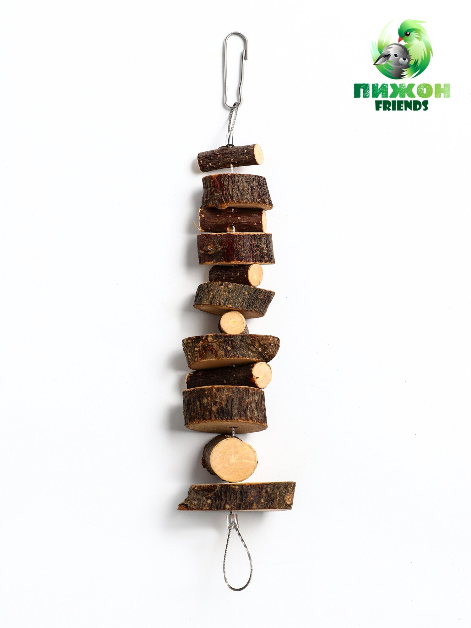 Игрушка для птиц и грызунов "Лесенка вверх" из дерева, 21 х 3 см