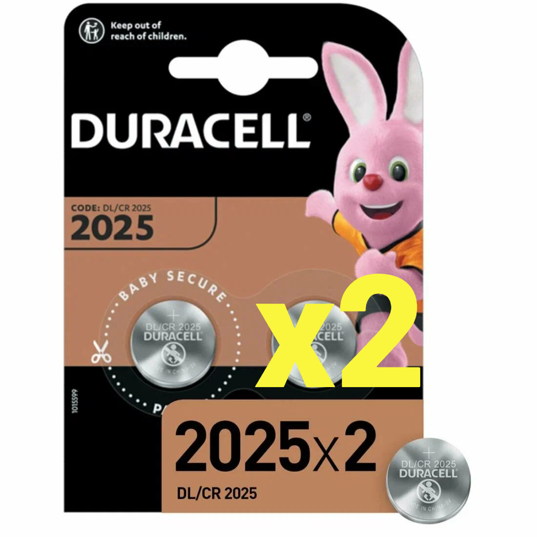 Батарейка DURACELL Lithium CR2025 BL2х2 (4) шт. 2 блистера по 2 шт. литиевая
