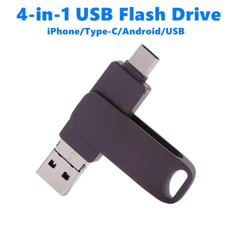 Память для iPhone, флэш-накопитель 3,0, 256 ГБ, 128 ГБ, 64 ГБ, тип C, фотопалка, внешний накопитель для iPhone 161514 /ПК/iPad/Устройства Мер 128 ГБ, черный