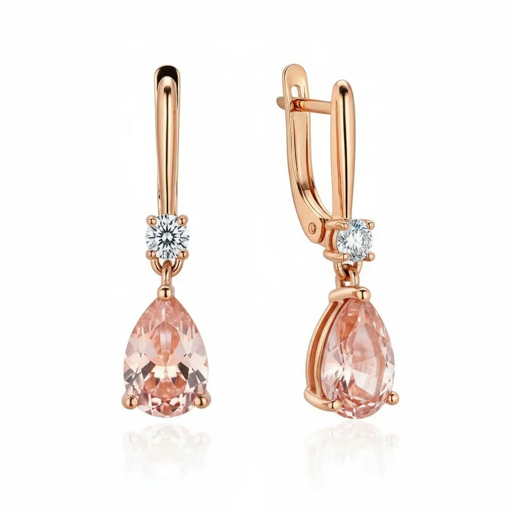 Серьги Эстет, красное золото, 585 проба