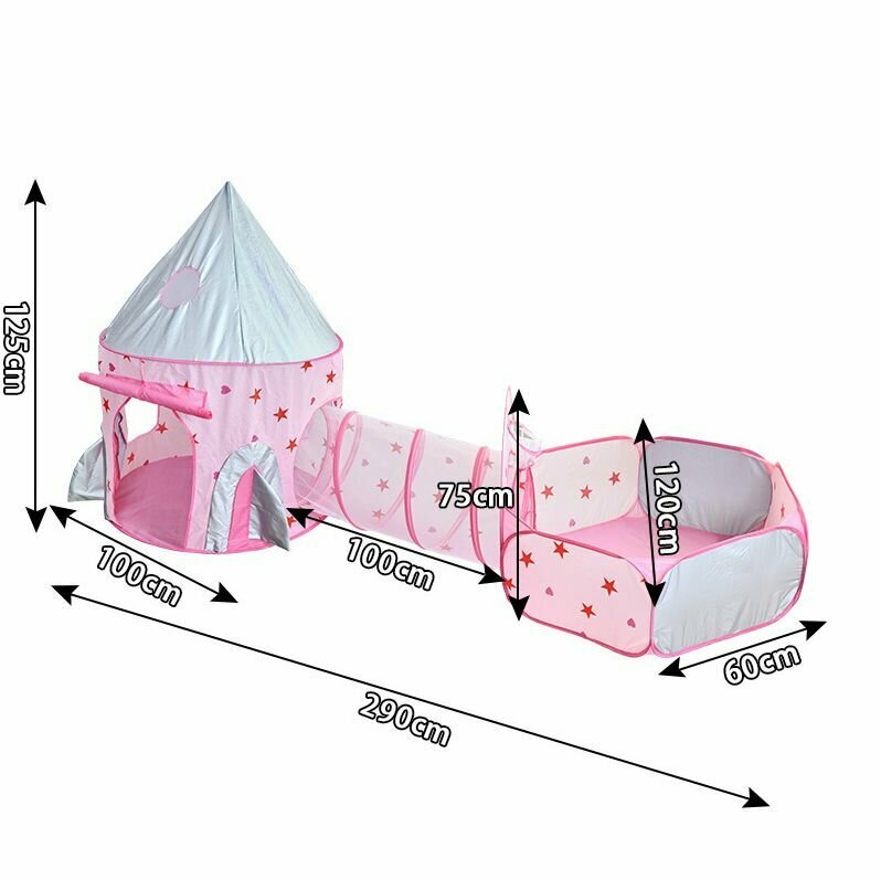 Детские палатки, крытые игровые домики, туннели для ползания и баскетбольные площадки (без мячей).
