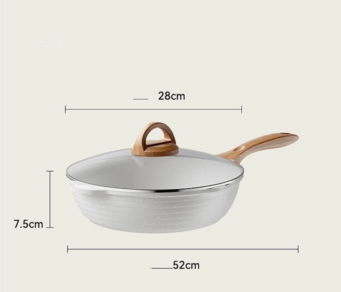 Сковорода диаметром 28 см Подходит для индукционных и газовых плит