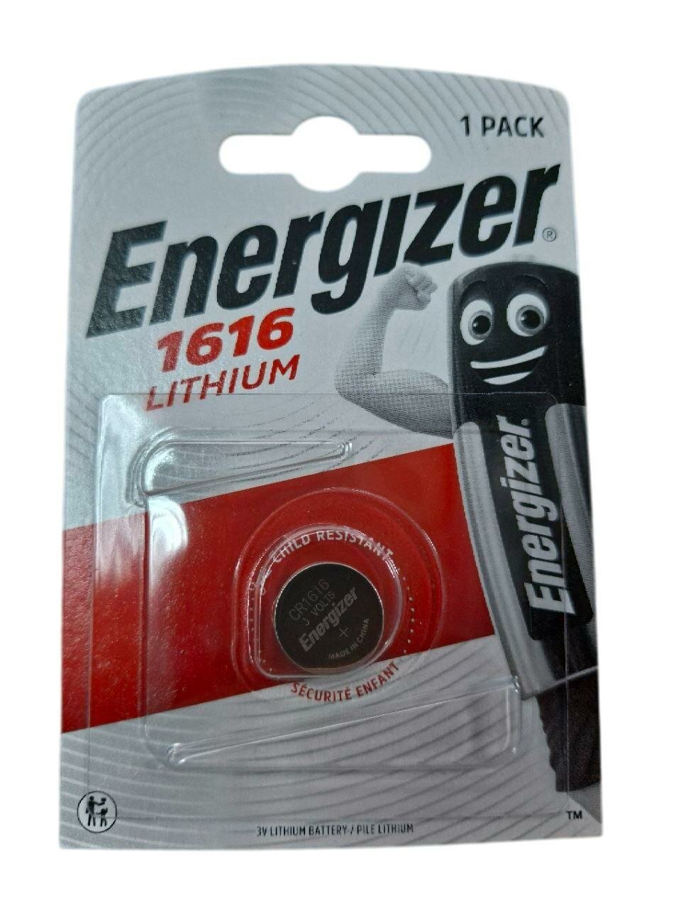 Дисковая батарейка Energizer CR1616 Lithium Battery 3v BL1 , 1шт.