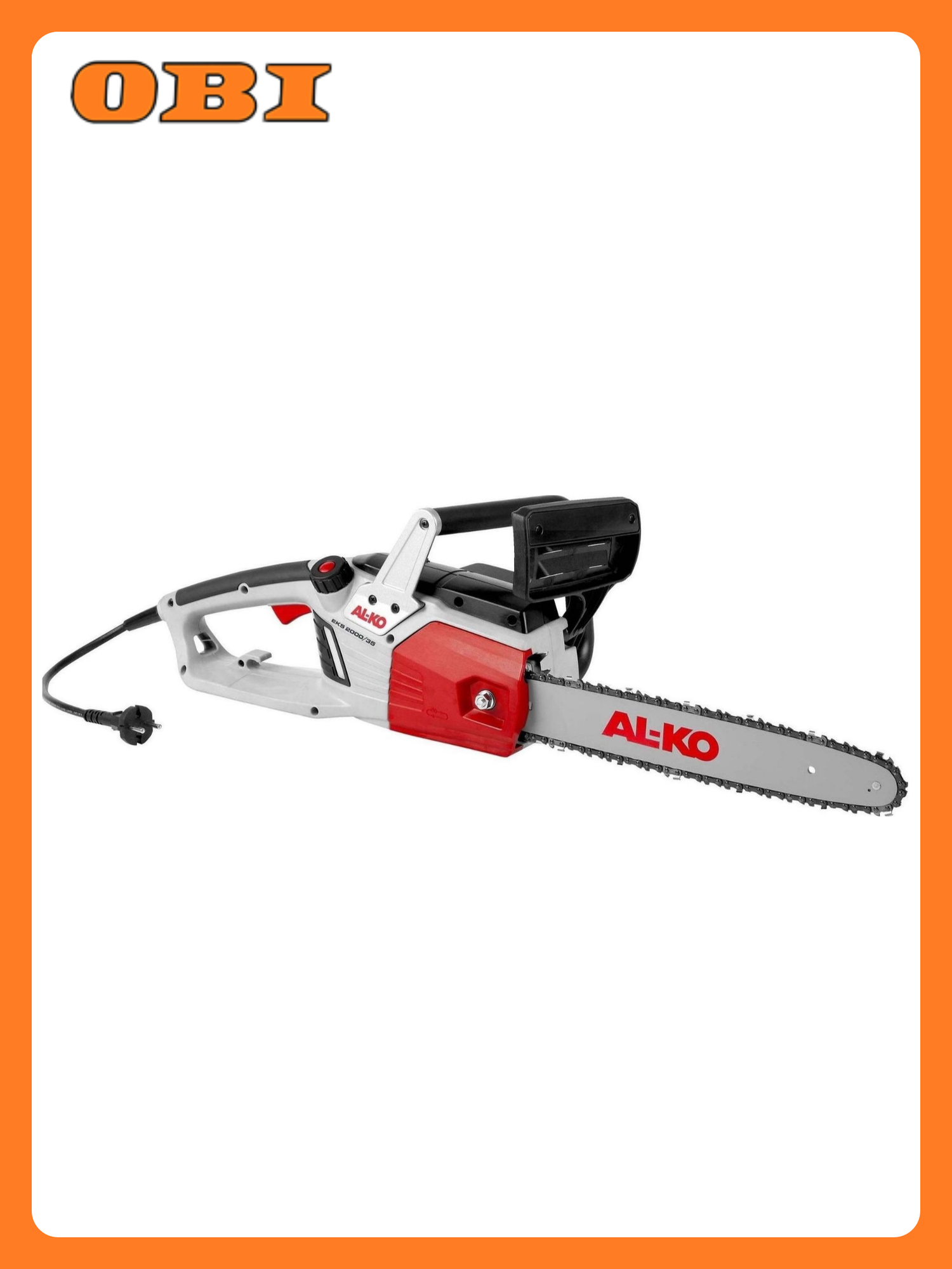 Электропила AL-KO "EKS 2000", мощность 2000Вт, длина шины 35см, шаг цепи 3/8