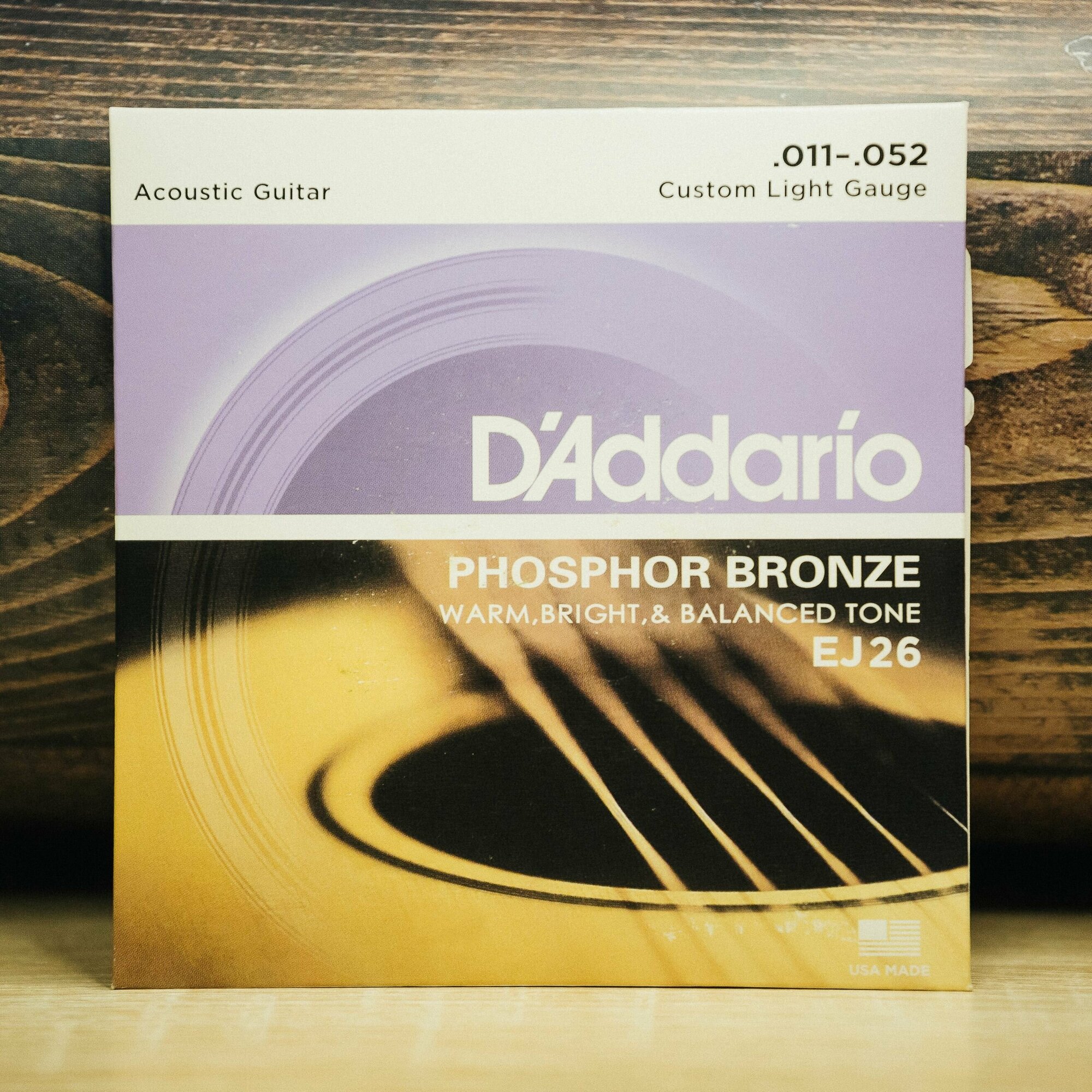 Струны для акустической гитары D'ADDARIO EJ26 PHOSPHOR BRONZE CUSTOM LIGHT 11-52
