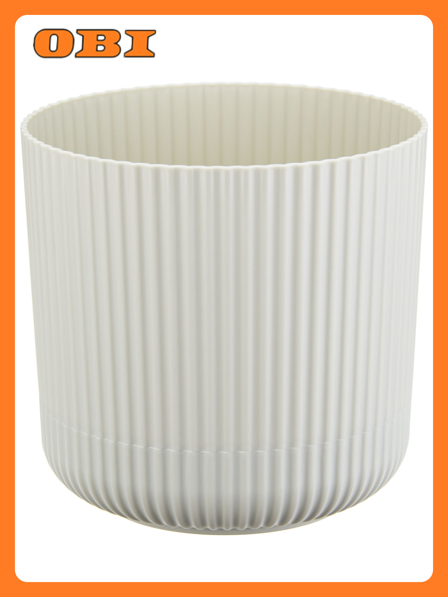 Кашпо IDEA Вельвет, пластик, с поддоном, белый ротанг, D14, H13.5