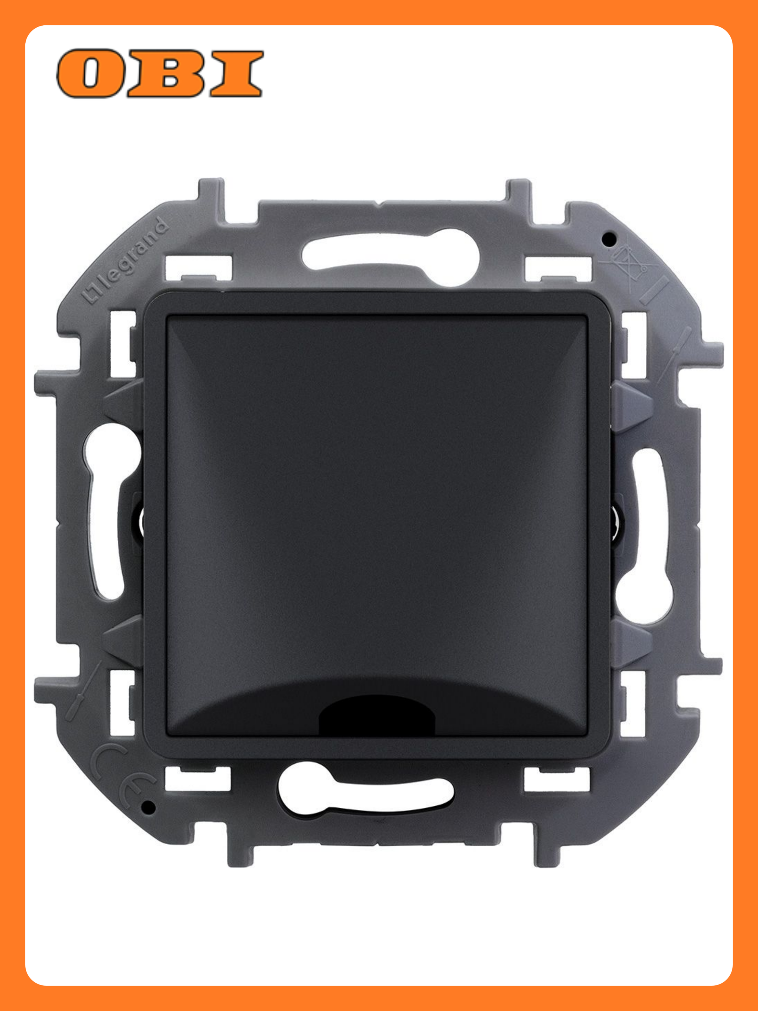 Кабельный вывод Legrand Inspiria, антрацит, горизонтальная, количество гнёзд (постов) 1