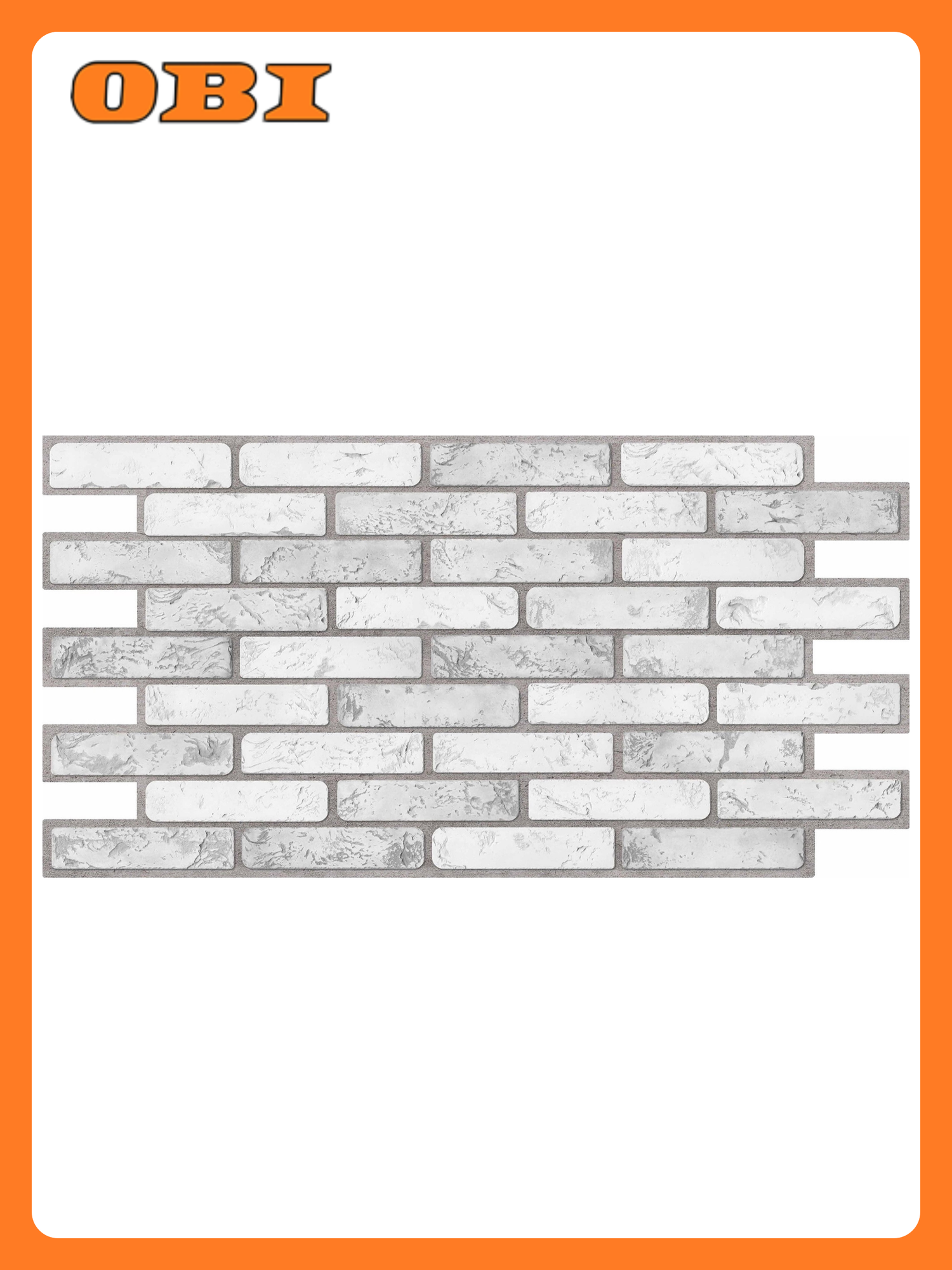 Декоративные панели Grace "Кирпич светлый", влагостойкие, рельефные, 498x971x3 мм