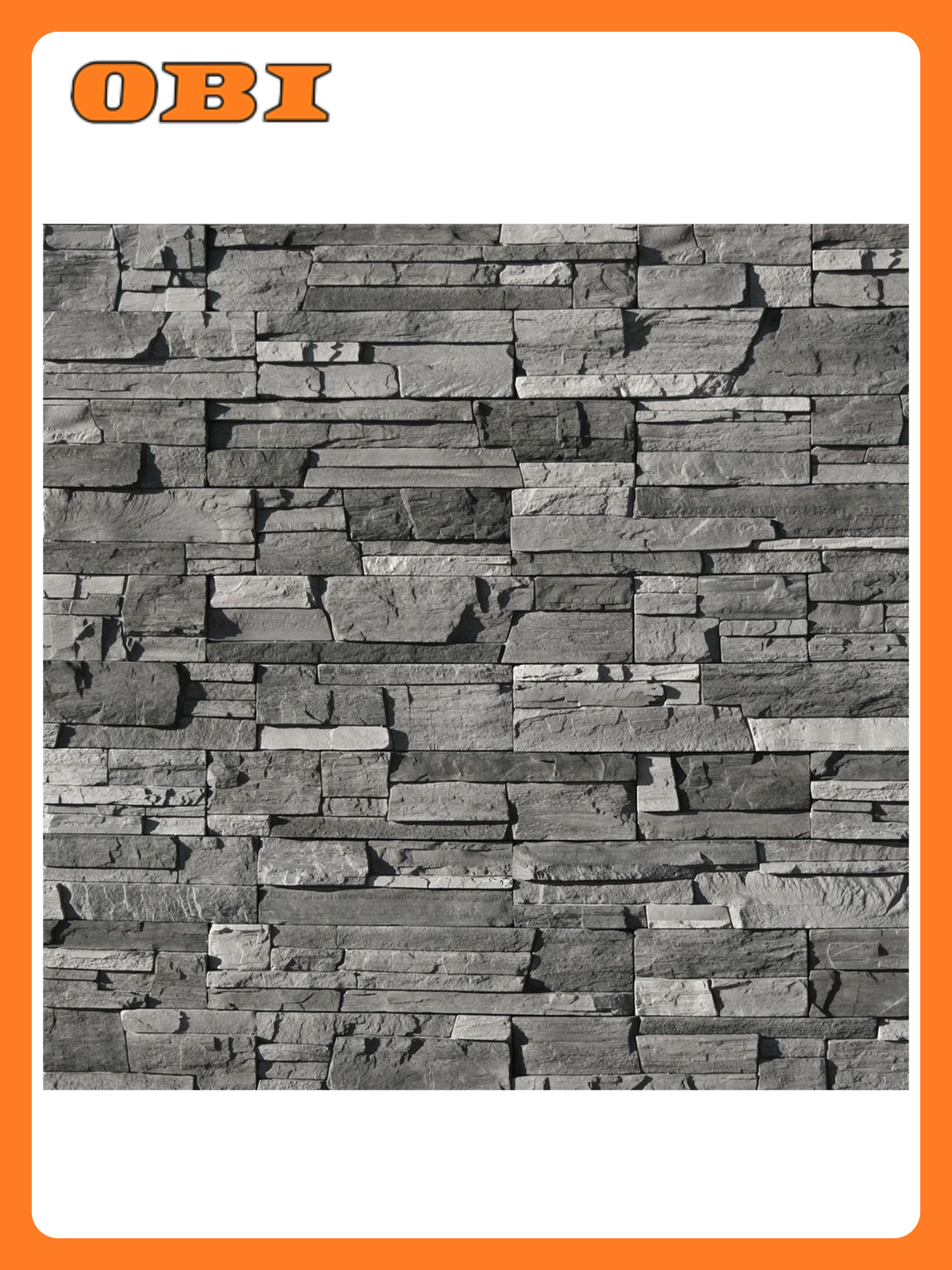 Искусственный камень White Hills "Фьорд Лэнд", бесшовная укладка, серый, 50x10 см