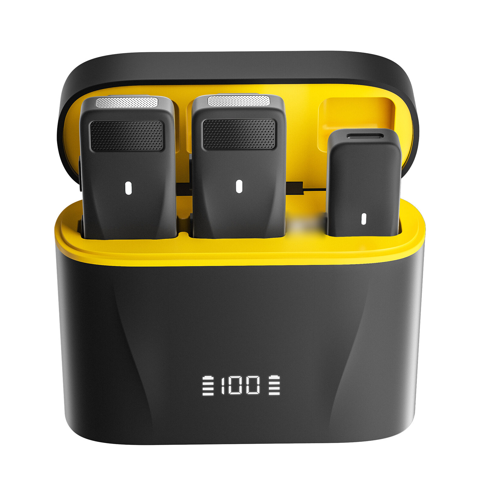 Беспроводной лавальный микрофон с 2 передатчиками и 1 приемником, черный цвет, материал ABS, рабочая частота 2400-2483.5 MHz, диапазон частот 20Hz~20KHz, направленность всесторонняя, дальность передачи до 40 метров, чувствительность -36dB, соотношение