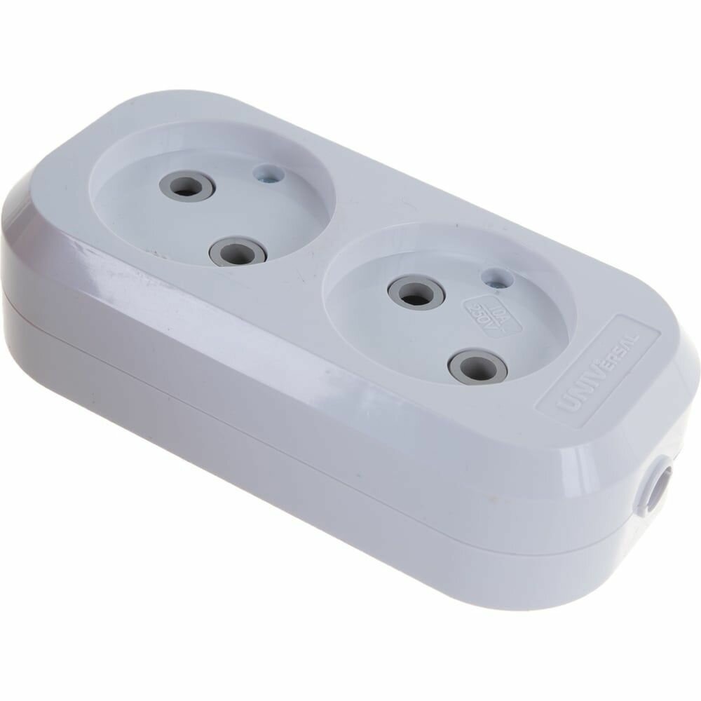 Колодка удлинителя 2-м без заземл. АБС-пластик UNIVersal E202