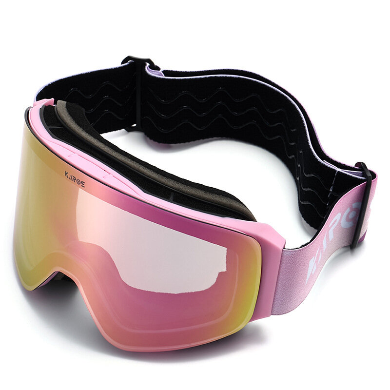 2026KAROS Складные лыжные очки с большим цилиндром, двойным слоем, антизапотевающие очки для сноуборда и лыж для мужчин и женщин с близорукостью
