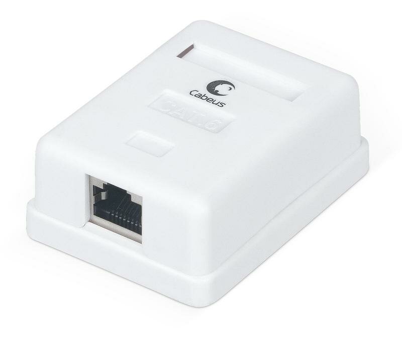 Розетка компьютерная 1-м ОП WS-8P8C-Cat.6-SH-1 RJ45 (8P8C) кат.6 экранир. Dual IDC Cabeus 7988c