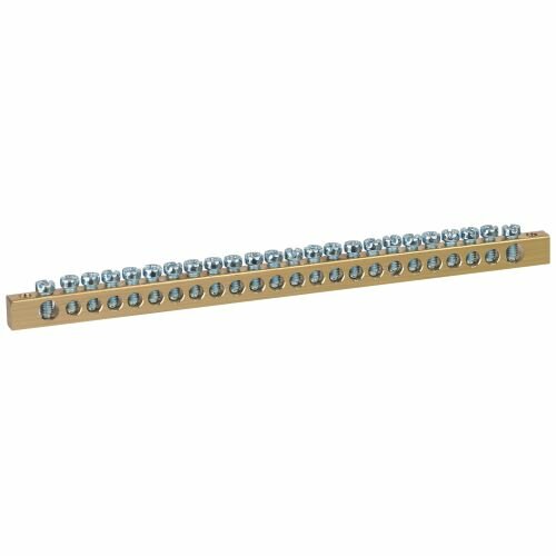 Шина NO-122-11 PEN "земля-ноль" 6х9мм 24/2 с креплениями по краям латунь ЭРА Б0047225