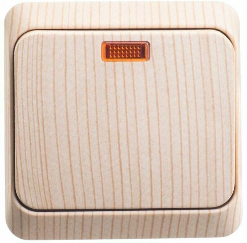 Выкл. 1 кл. с подсветкой сосна Schn.Elec. Этюд О/П