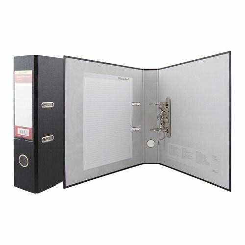 Папка-регистратор Silwerhof 355021-01, A4, 75мм, ПВХ/бумага, черный