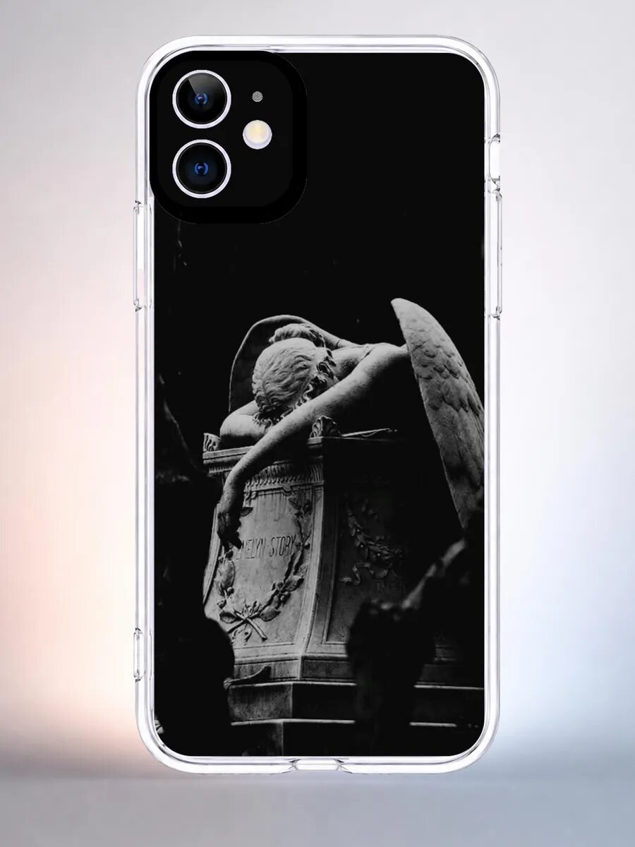 Чехол iPhone 11 статуя ангела силиконовый