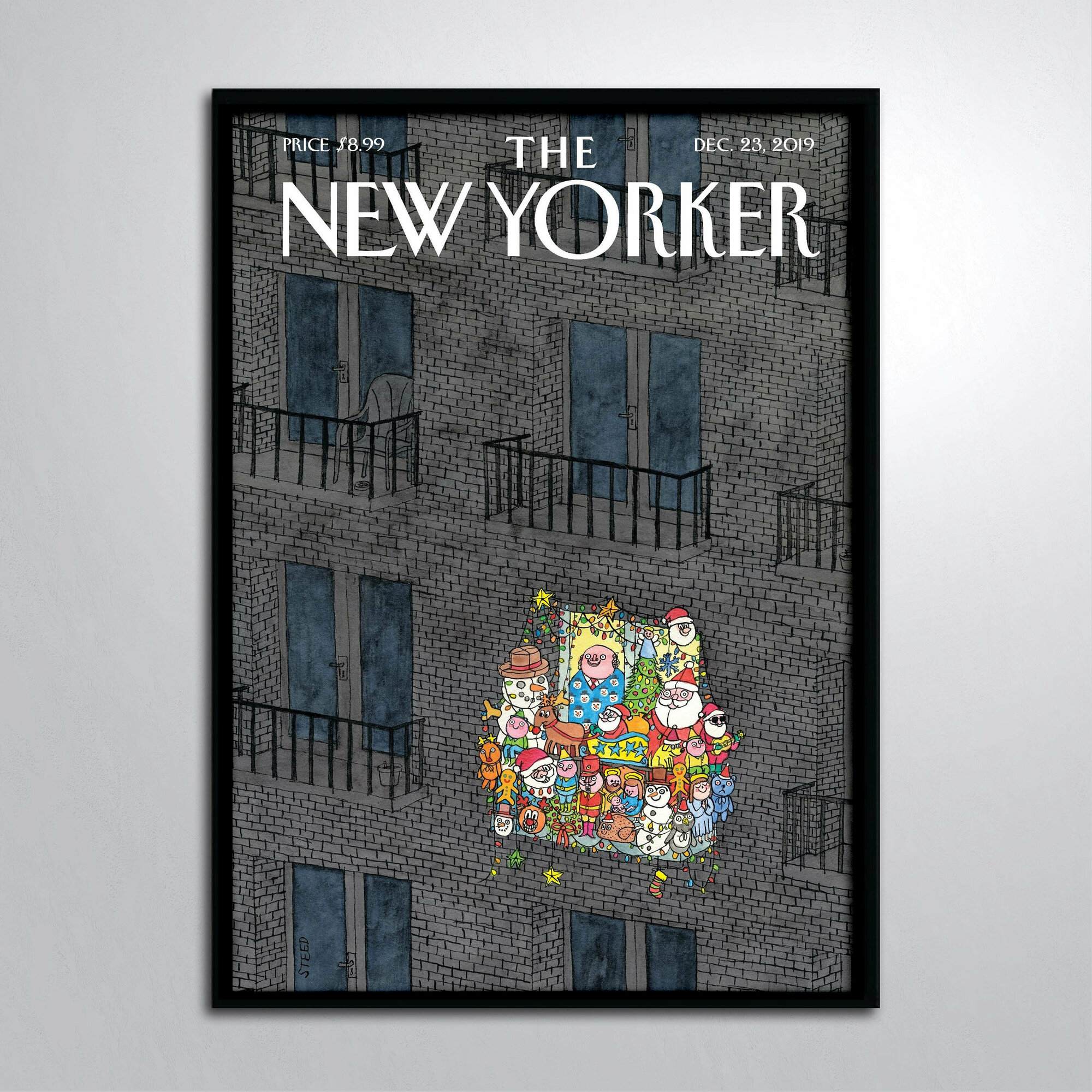 Постер без рамы/Постер для интерьера/Плакат Винтажный Журнал Нью Йоркер The NEW YORKER 29 декабрь 2019 г (А2/420х594)