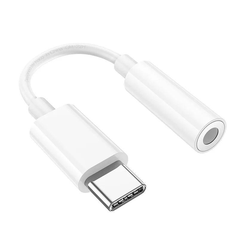 Переходник Hoco LS35 Type-C на Audio кабель белый