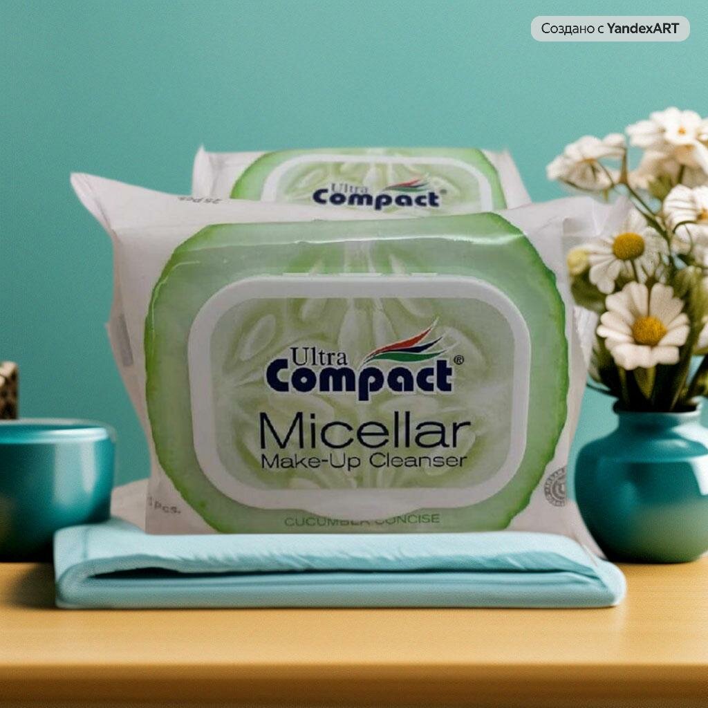 Мицеллярные влажные салфетки, для лица, без спирта, 50мл, 25шт
