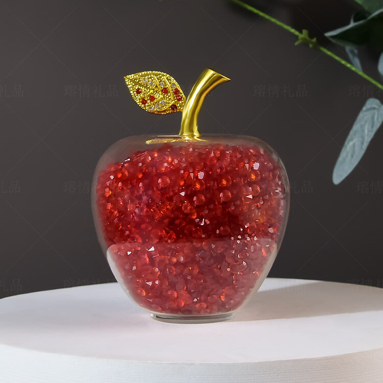 Кристальные яблоки для праздничного декора, креативные подарки, рождественские подарки, украшения для гостиной, кристальные настольные украшения