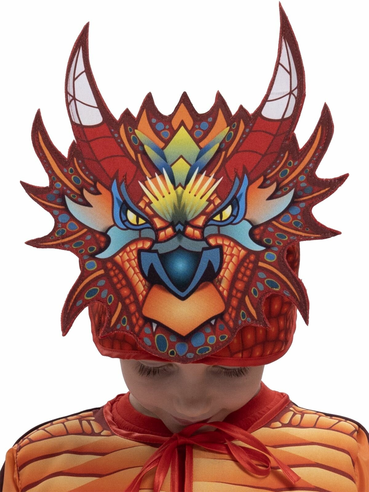 Детская карнавальная маска Красный Дракон (размер 104 - 134)