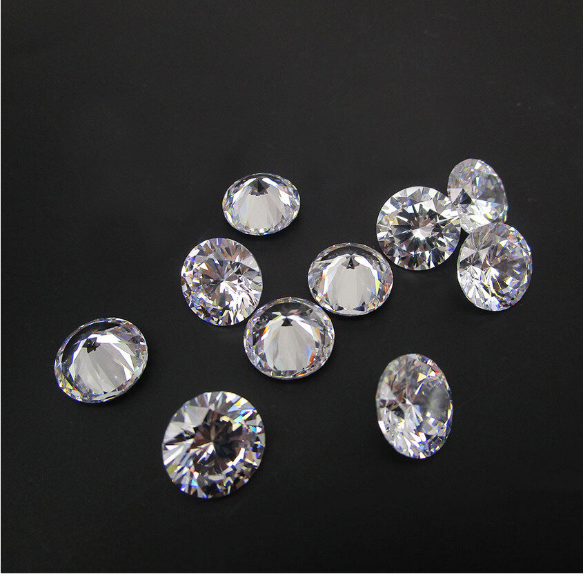 Фианит круг бесцветный 5 мм комплект 10 шт, кубический цирконий, циркон
