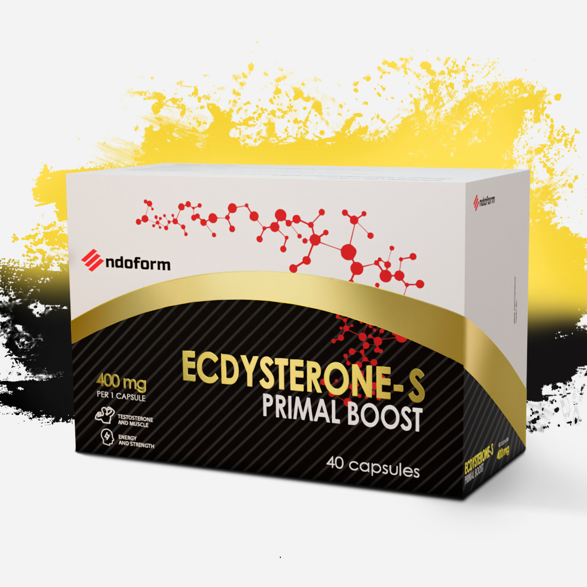 Экдистерон, 40 капсул по 400мг, бустер тестостерона