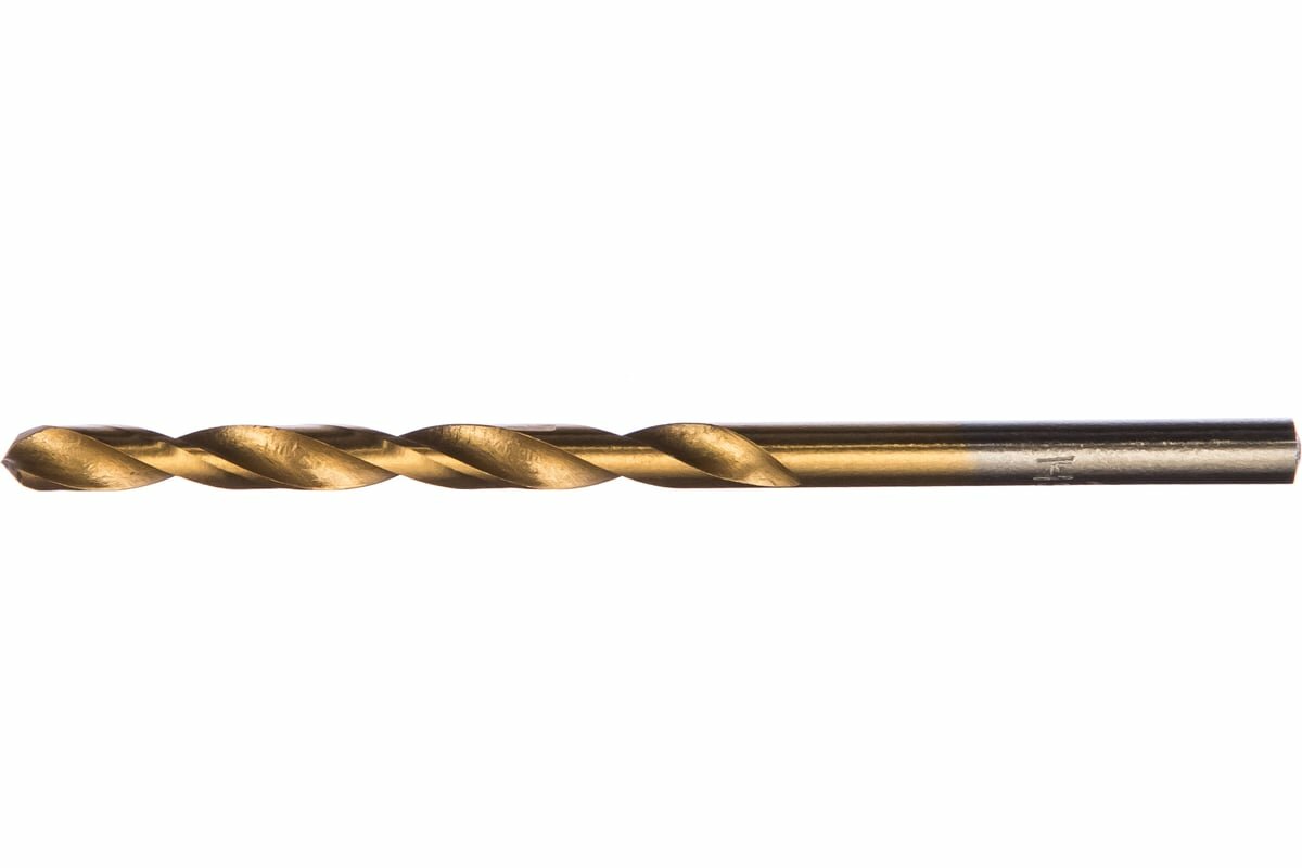 Сверло по металлу HSS-TiN 4 мм MATRIX 717400 для сверления стали и чугунных сплавов