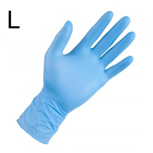 Перчатки нитриловые Benovy L (100 шт.) Синий