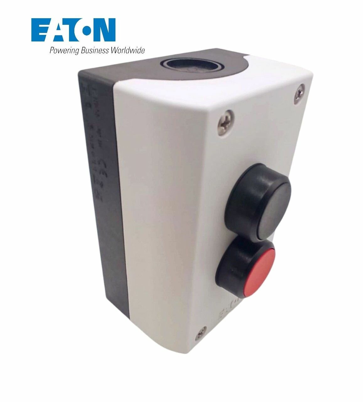 Пост кнопочный EATON M22-I2-M2 IP67, кнопки: черная/красная (1НО+1НЗ) ток 1А, габариты 120х80х56 мм