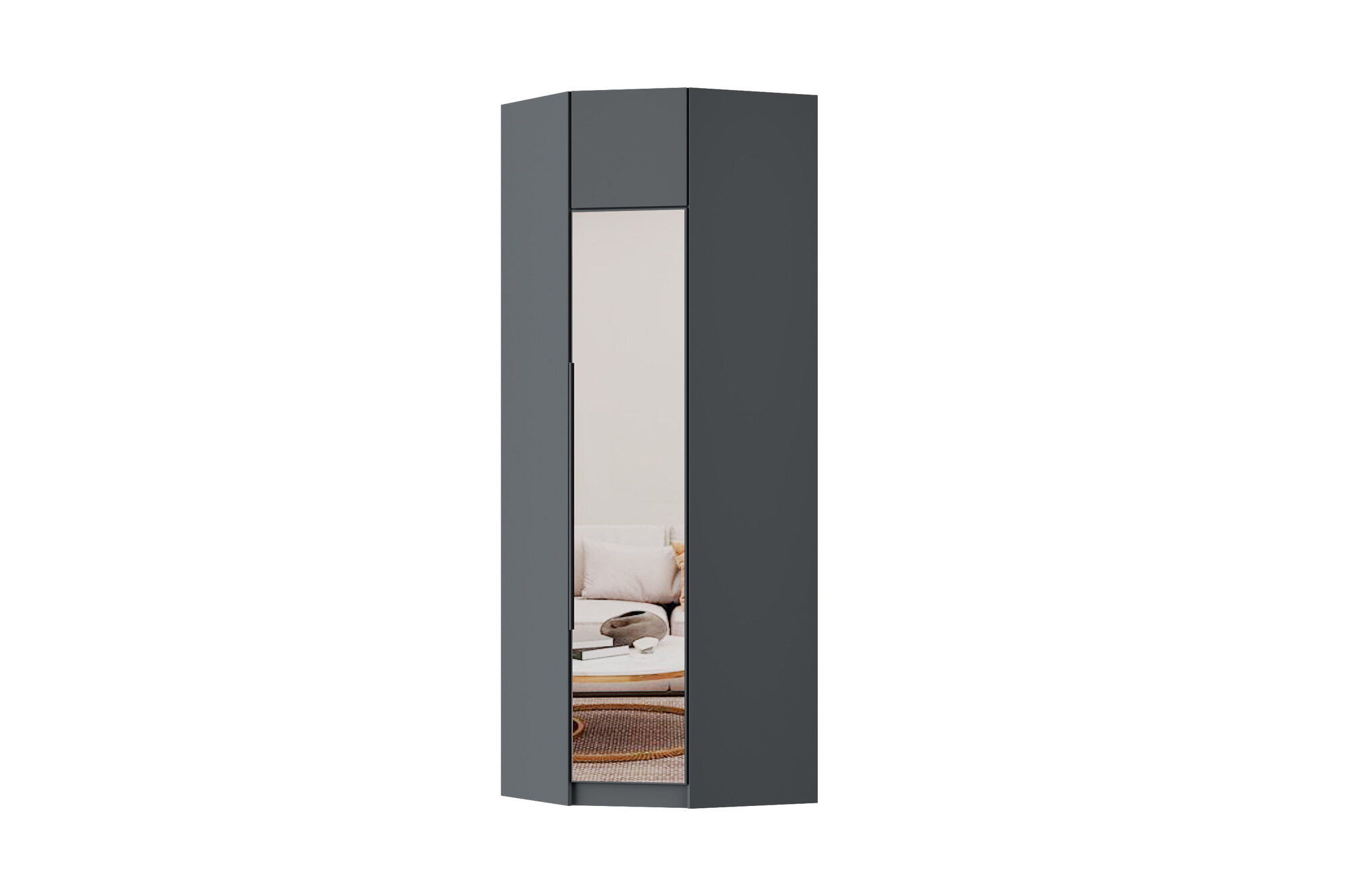 Шкаф-трапеция Гюнтер 800/800-520/520-2300 наполнение платье/белье цвет графит правый