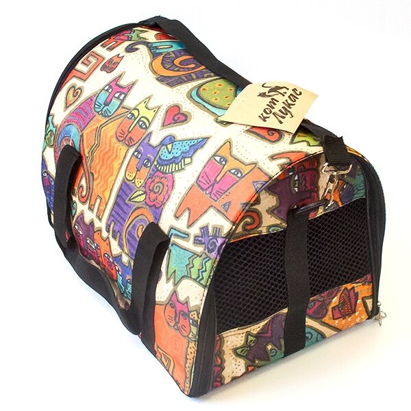 Сумка-переноска Кот Лукас малая, принт, 40х24х27 см