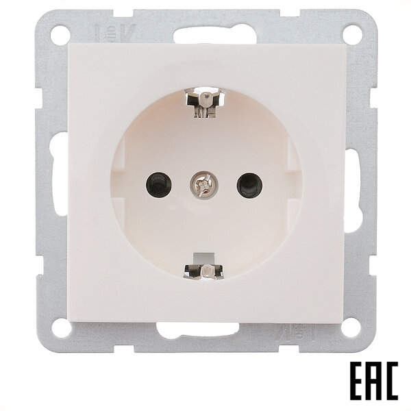 Механизм LK60 863204-1 розетки евро со шторками скрытой проводки белый Экопласт (3 шт. в комплекте)