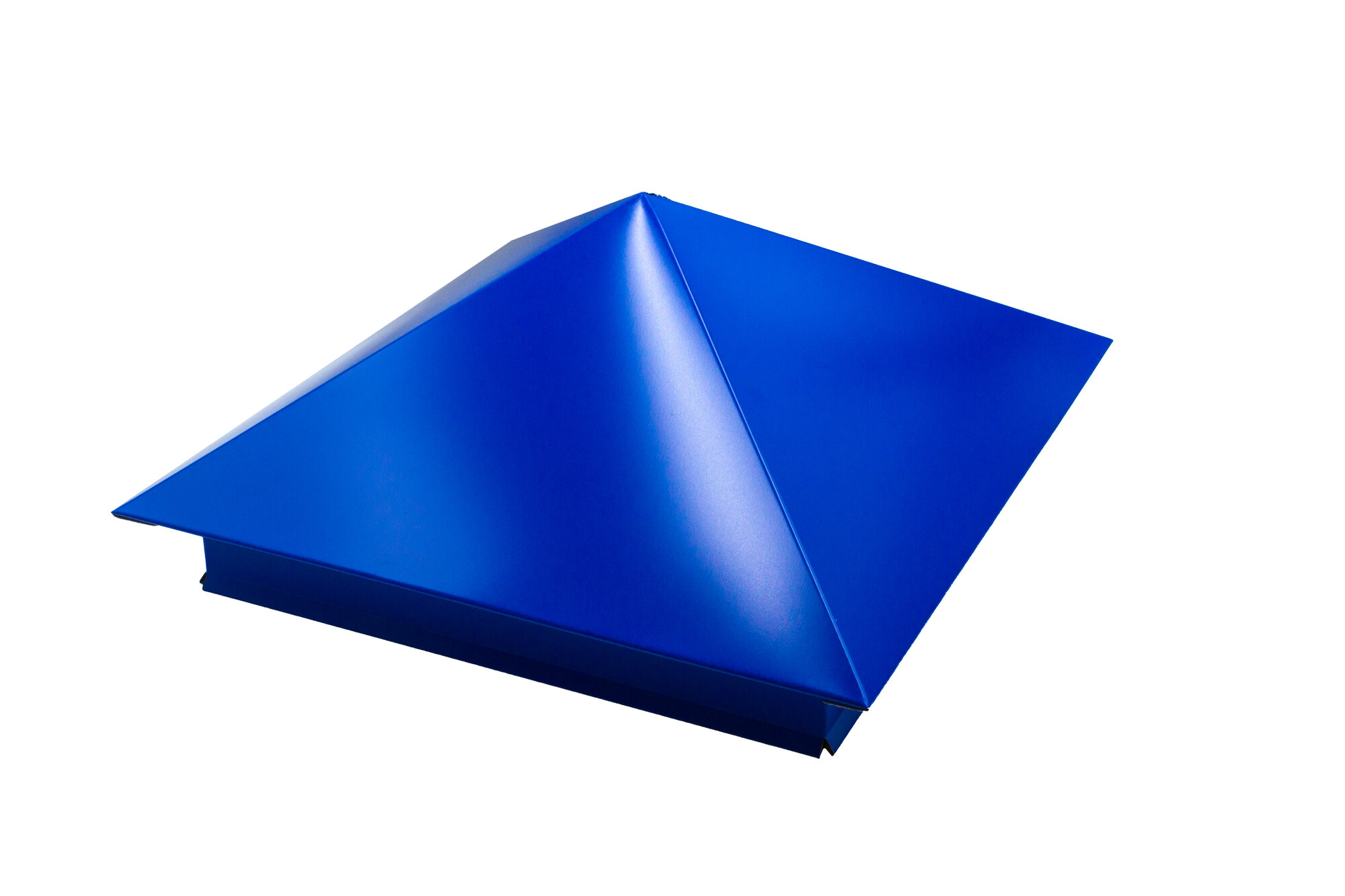 Металлический колпак на столб синий RAL 5005