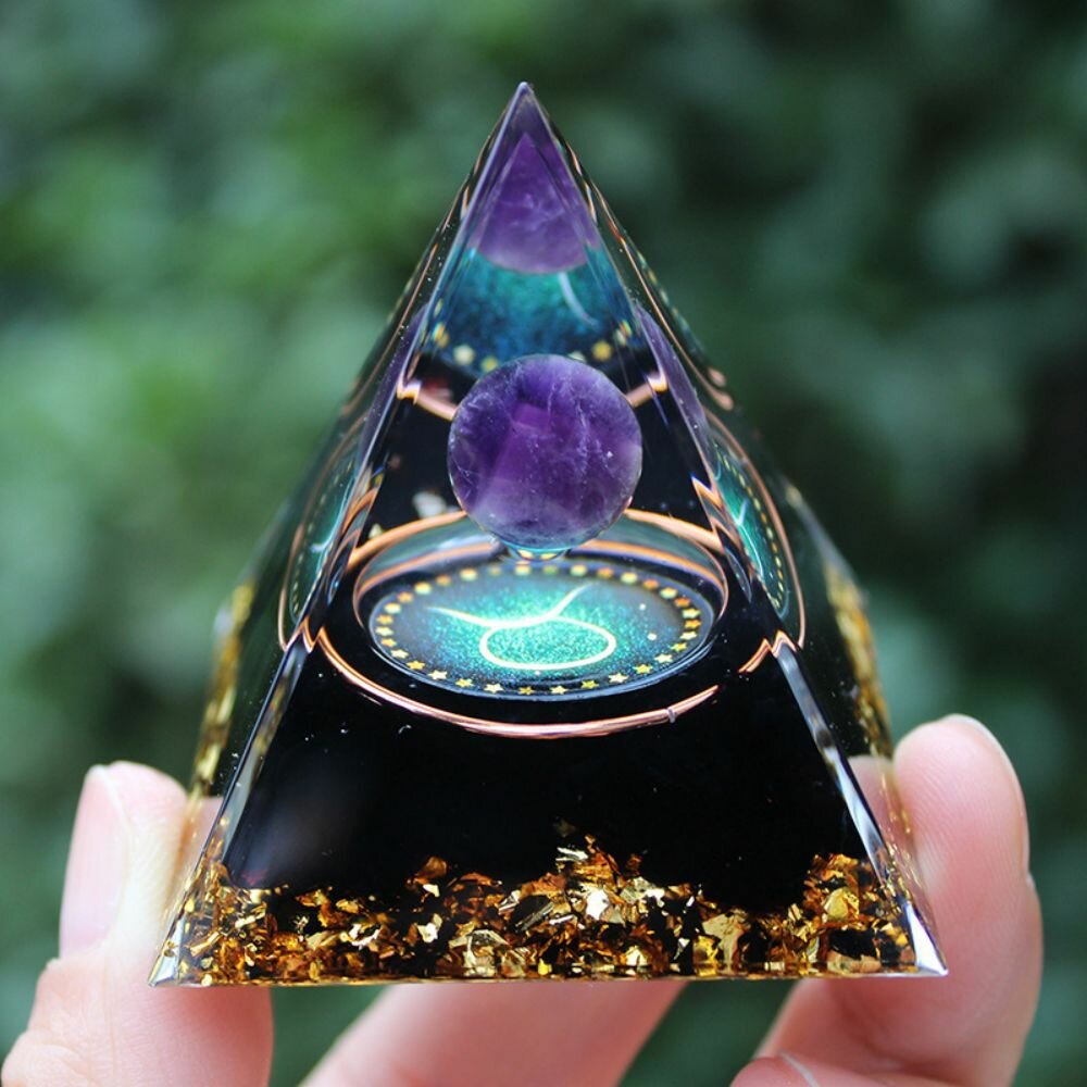 Кросс-бордерные горячие продажи натуральных кристаллов, эпоксидной смолы, 12 констелляций, кристаллические пирамиды, украшения, двенадцать констелляций чакр