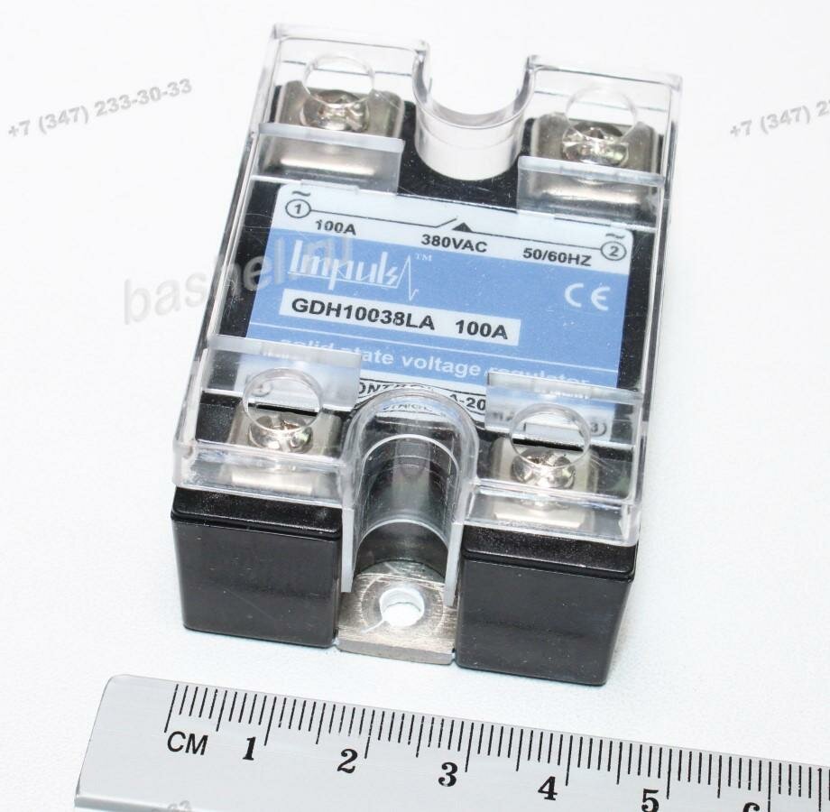 Реле твердотельное GDH10038LA, IMPULS, 1ф, 100А, 380V, с фазовой регулировкой (упр. сигнал DC 4-20мА)