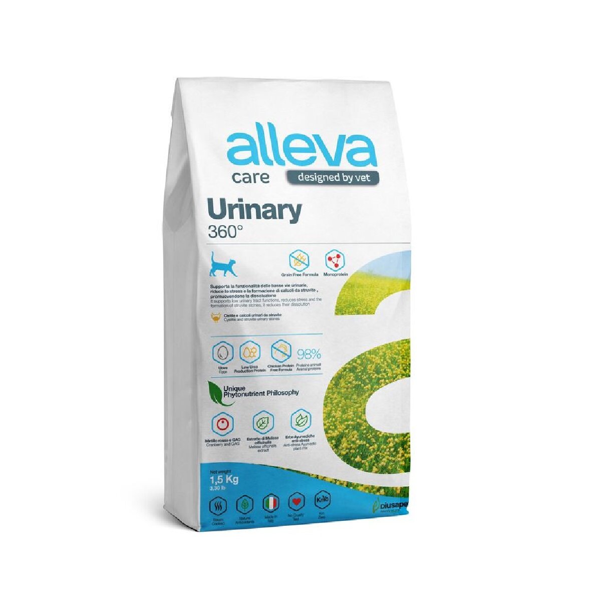 ALLEVA CARE Корм сухой для кошек Уринари 360˚ 1,5 кг