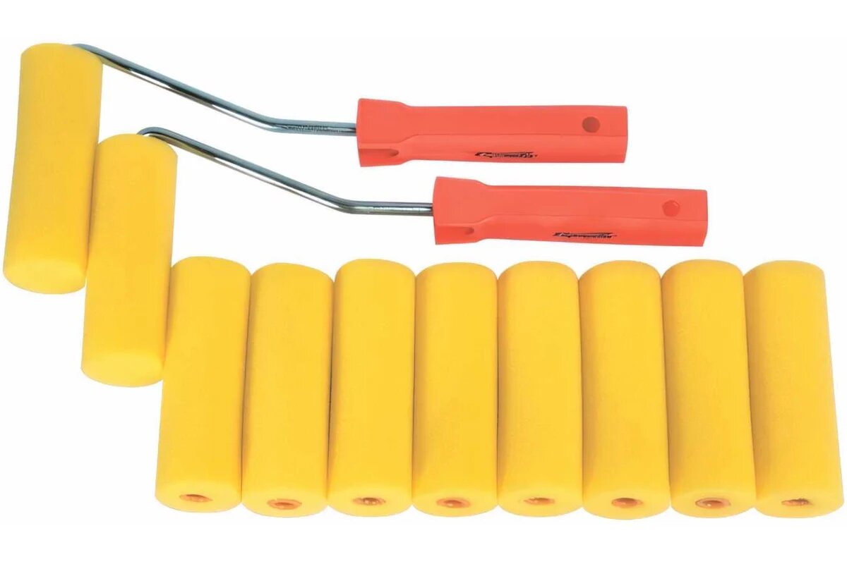 SPARTA поролон мини-валики 100 мм, D-35 мм, D ручки 6 мм, набор 10 шт + 2 бюгеля 802835