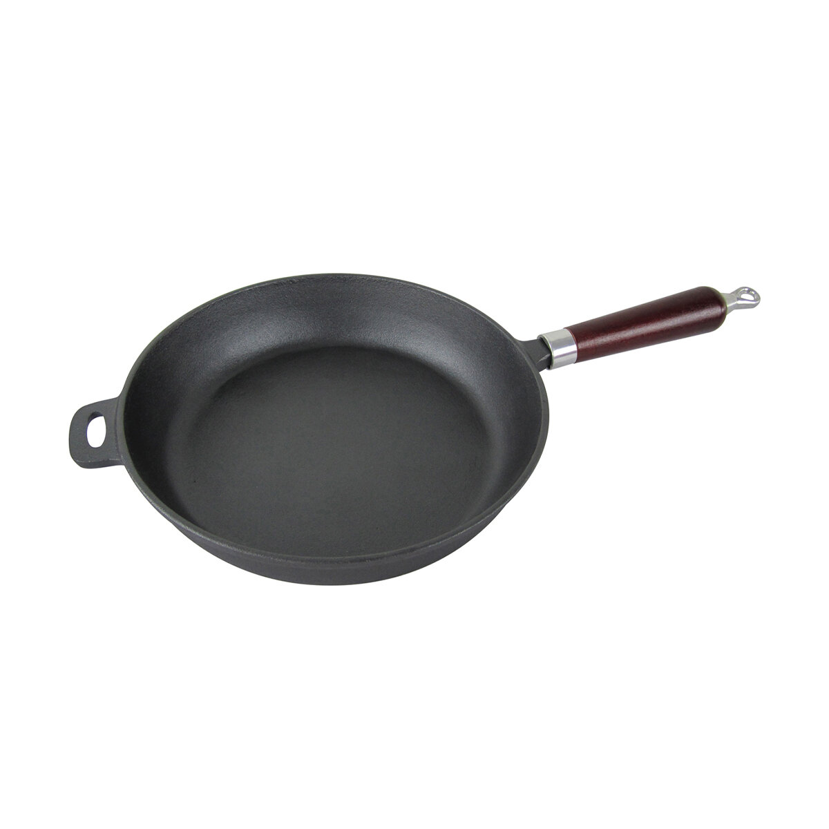 Сковорода чугунная "Mallony" с деревянной ручкой, 22 сантиметра