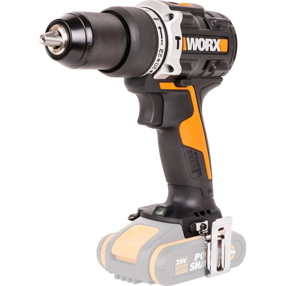 Ударная аккумуляторная дрель-шуруповерт WORX 60 Нм, 20 В, бесщеточная, без АКБ и ЗУ WX352.9