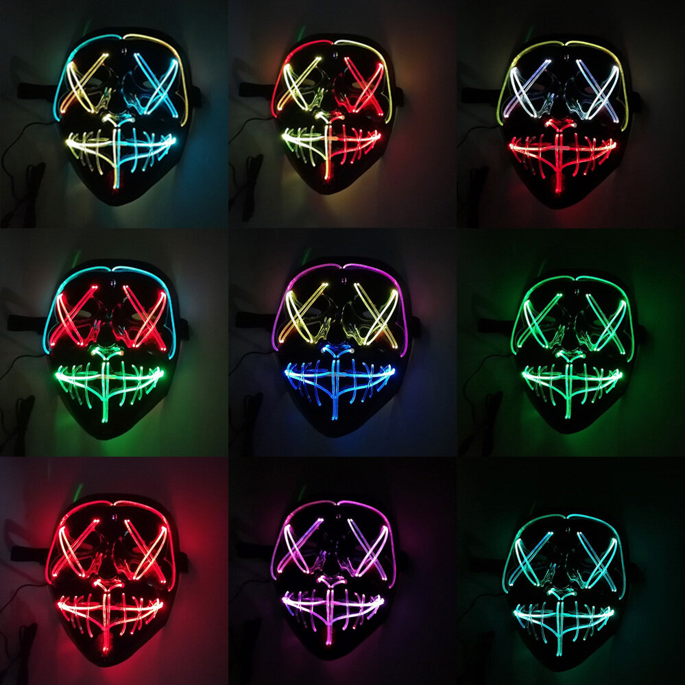 Маска для лица LED cool luminous induction, V-образная, для Хэллоуина