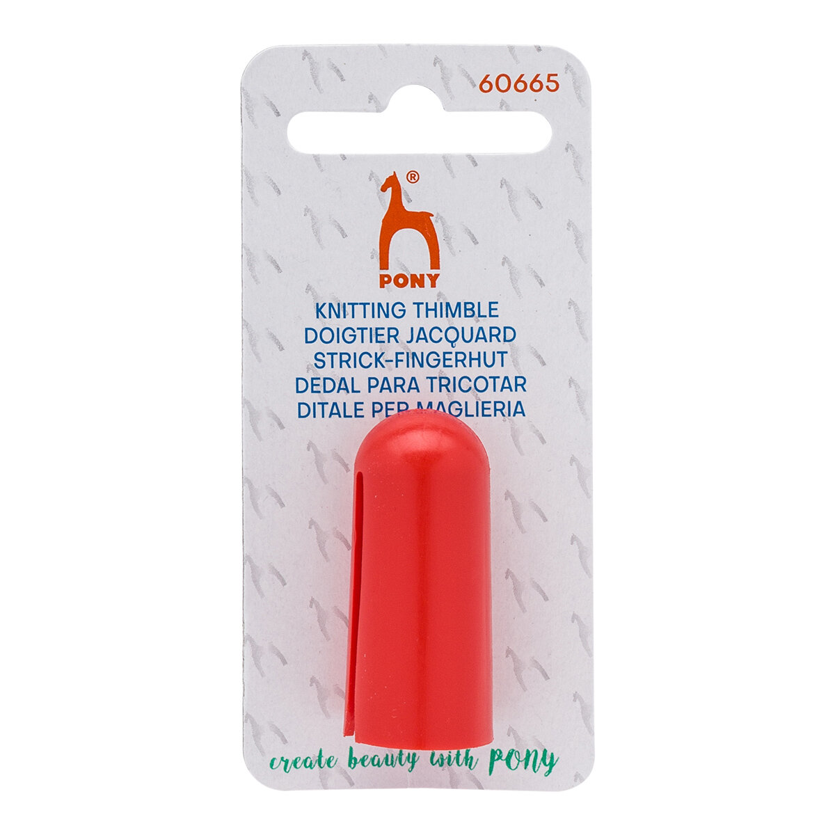 Наперсток для вязания, длина 4 см, внутренний диаметр 1,47 см, PONY