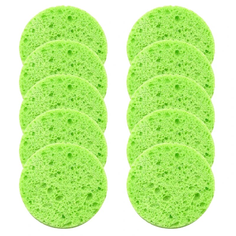 10 круглых губок для лица Green