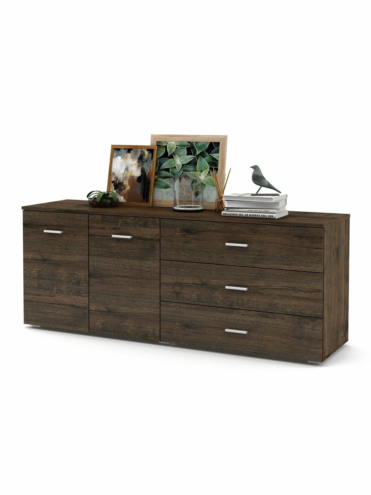 Комод для одежды с ящиками Мартин 7, 3 ящика, современный стиль, дуб апрель темный, 160x63x40 см